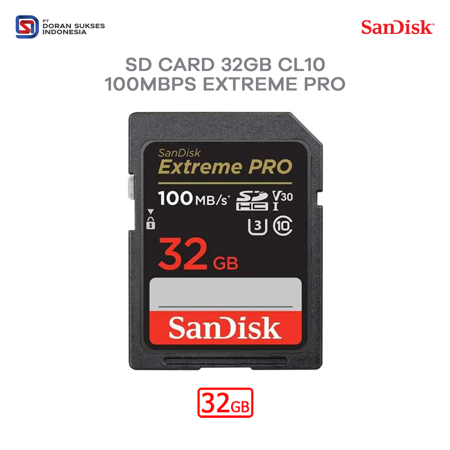 SD Card CL10 100MBPS Extreme Pro SanDisk
