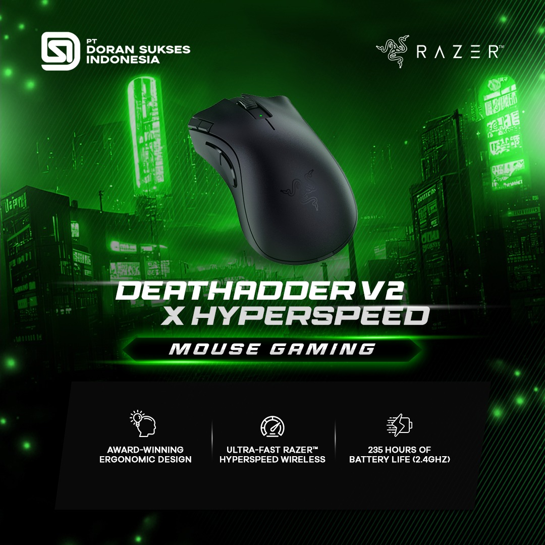 Razer Mouse DeathAdder V2 X HyperSpeed Wireless Gaming